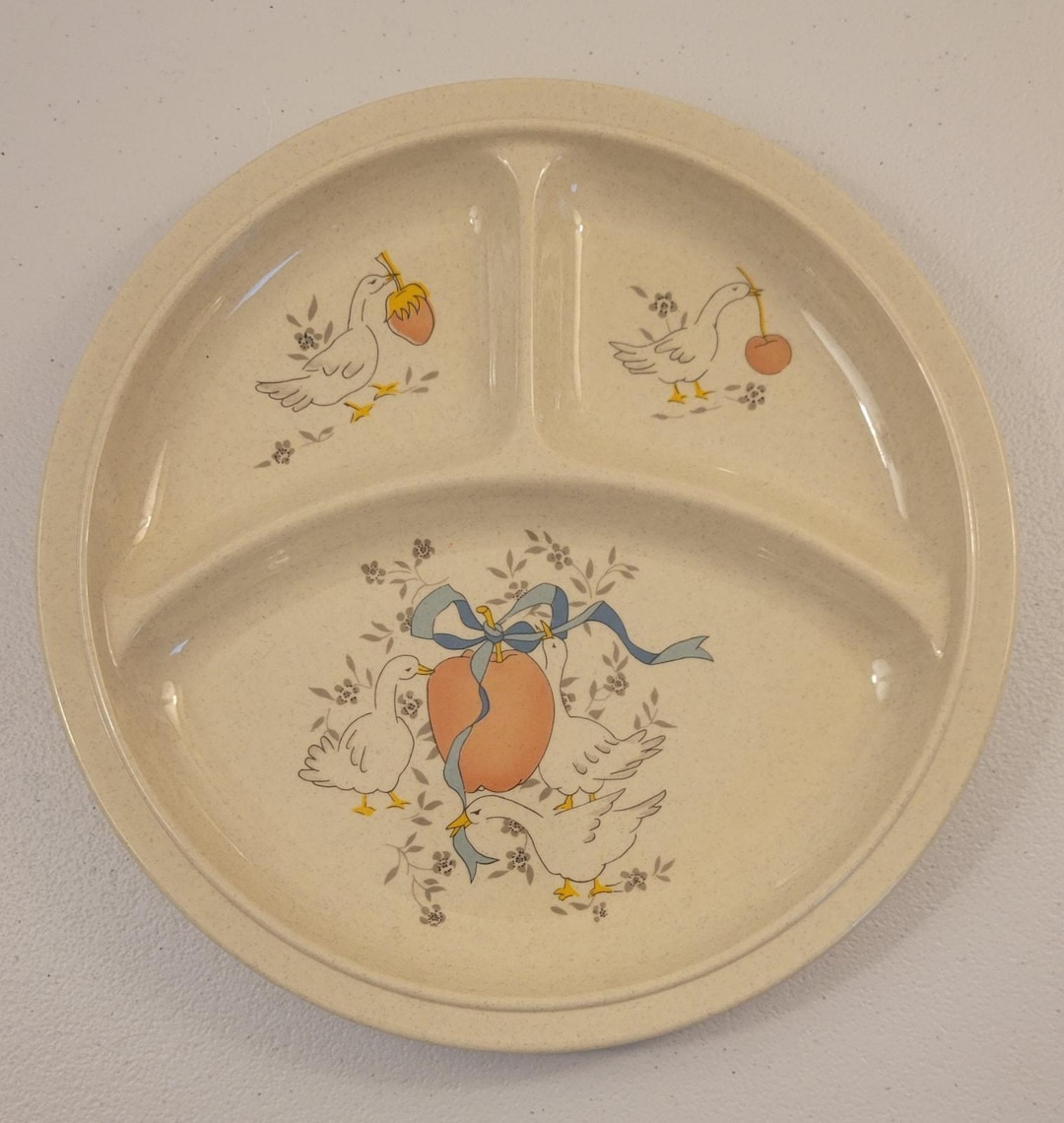 Vintage Children's Divided Plate International Marmalade Geese Fruit ...