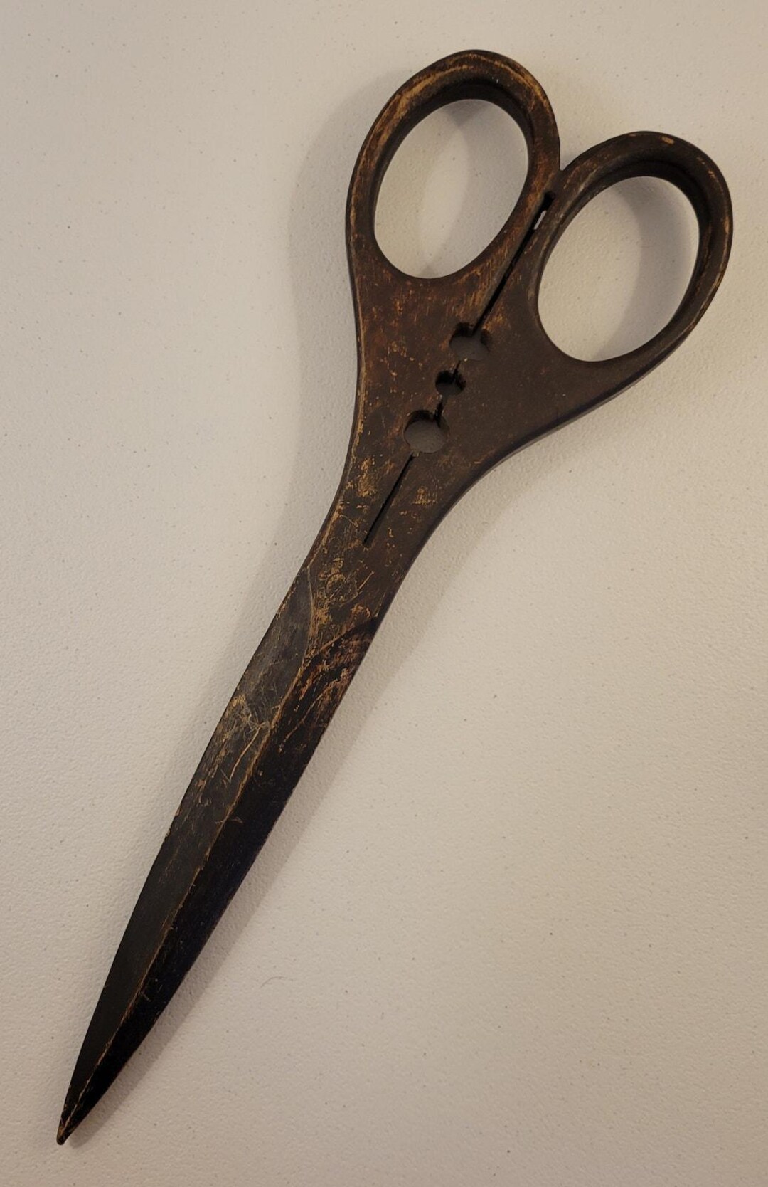 VTG Large Wooden Scissors Wall Shelf Decor 17.5" Sewing Craft Room Made ...
