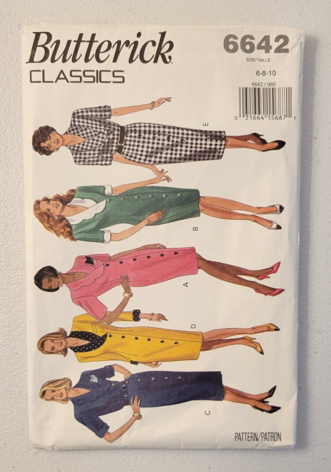 Vintage 1993 Butterick Classics Pattern #6642 Misses' Button-down ...