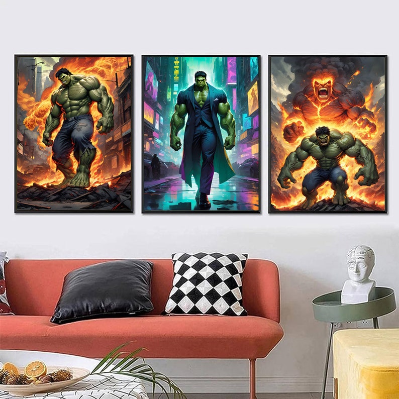 5 Ai-crafted Printable Hulk Posters, Print Ready, Super Hero, Instant ...