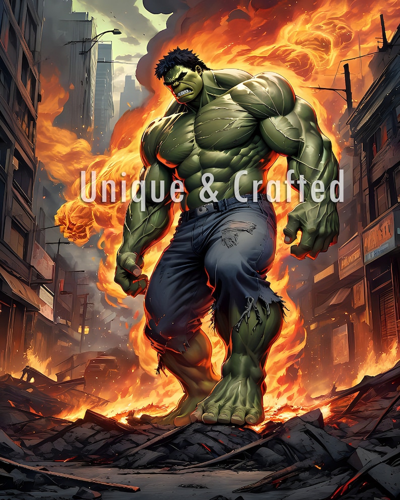 5 Ai-crafted Printable Hulk Posters, Print Ready, Super Hero, Instant ...