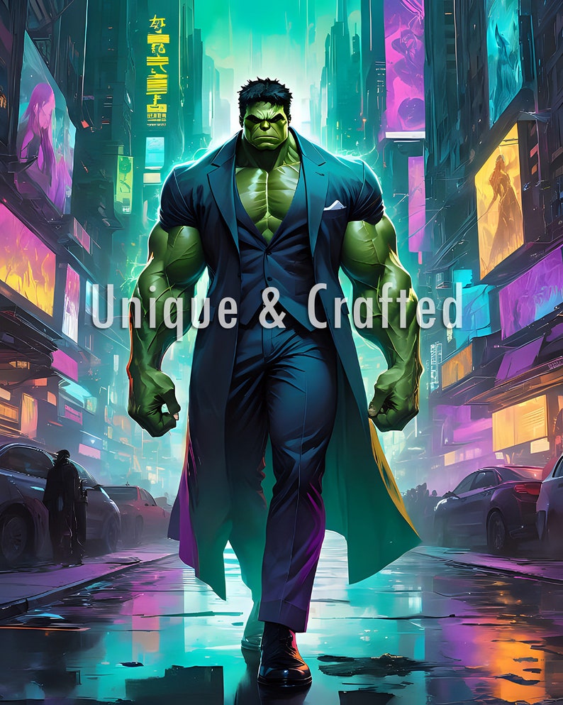 5 Ai-crafted Printable Hulk Posters, Print Ready, Super Hero, Instant ...