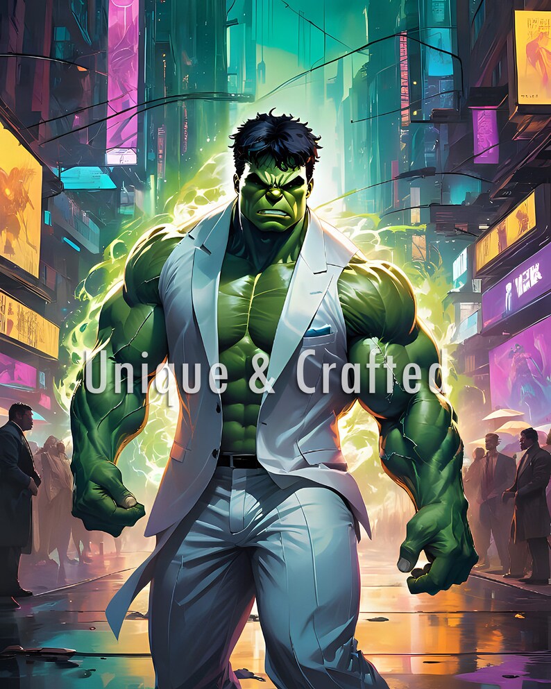 5 Ai-crafted Printable Hulk Posters, Print Ready, Super Hero, Instant ...
