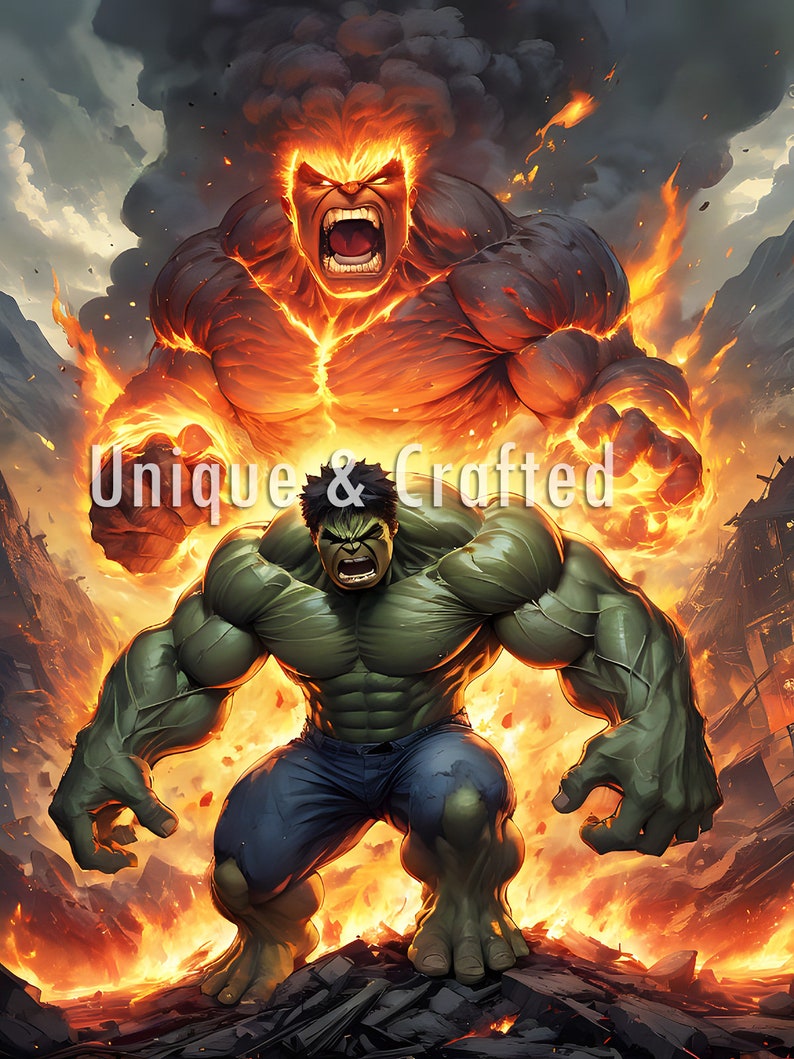 5 Ai-crafted Printable Hulk Posters, Print Ready, Super Hero, Instant ...