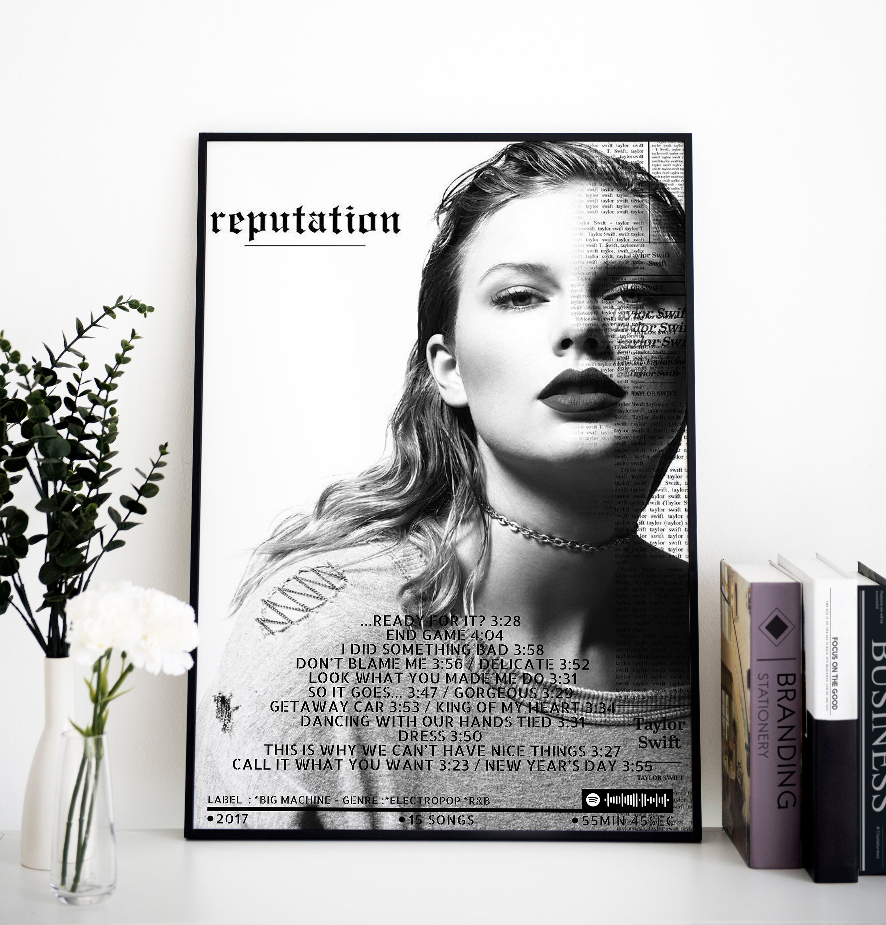 Taylor Swift Reputation Album Poster Pop Music Wall Art - Etsy