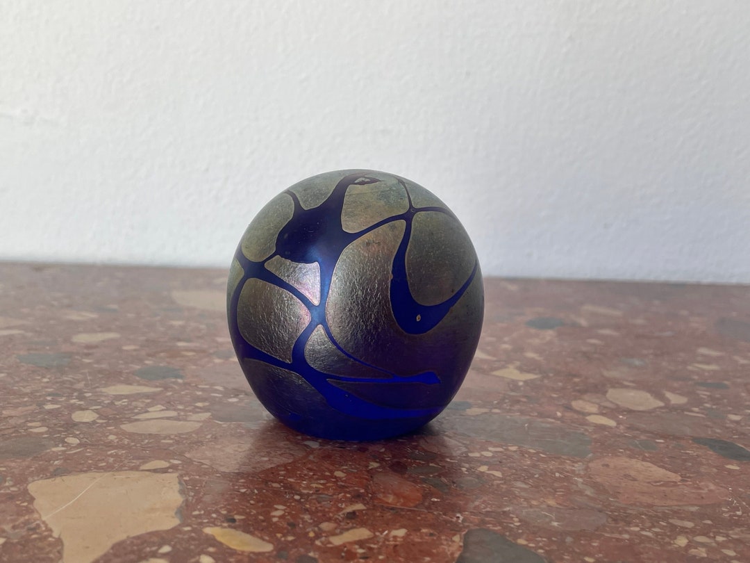 Mtarfa Mondgeblazen Glas Uit Malta Press Papier Ca. 6,5 Cm Kobalt Blauw ...