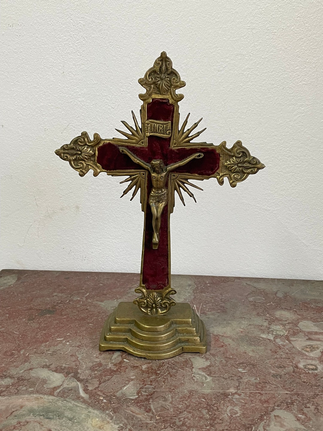 25x18 Cm / 10x7 Inches Very Beautiful Copper Crucifix With Beautiful ...