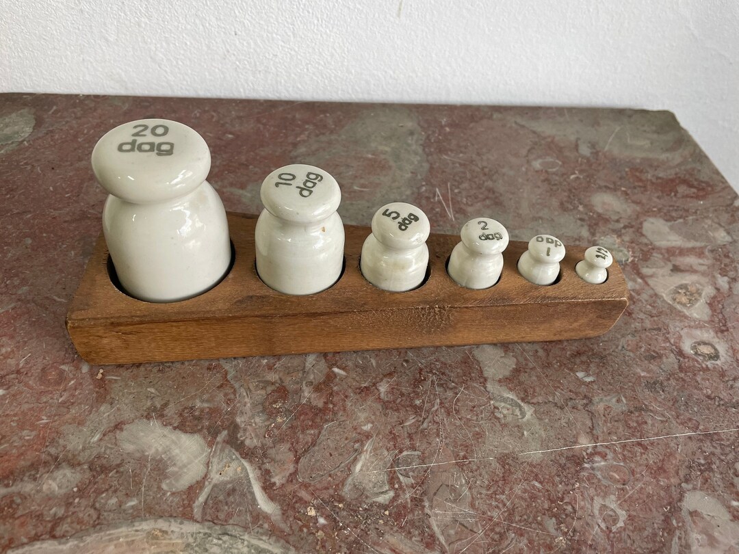 Vintage 1950s Decagram Weight Block Complete. Button Weights in ...