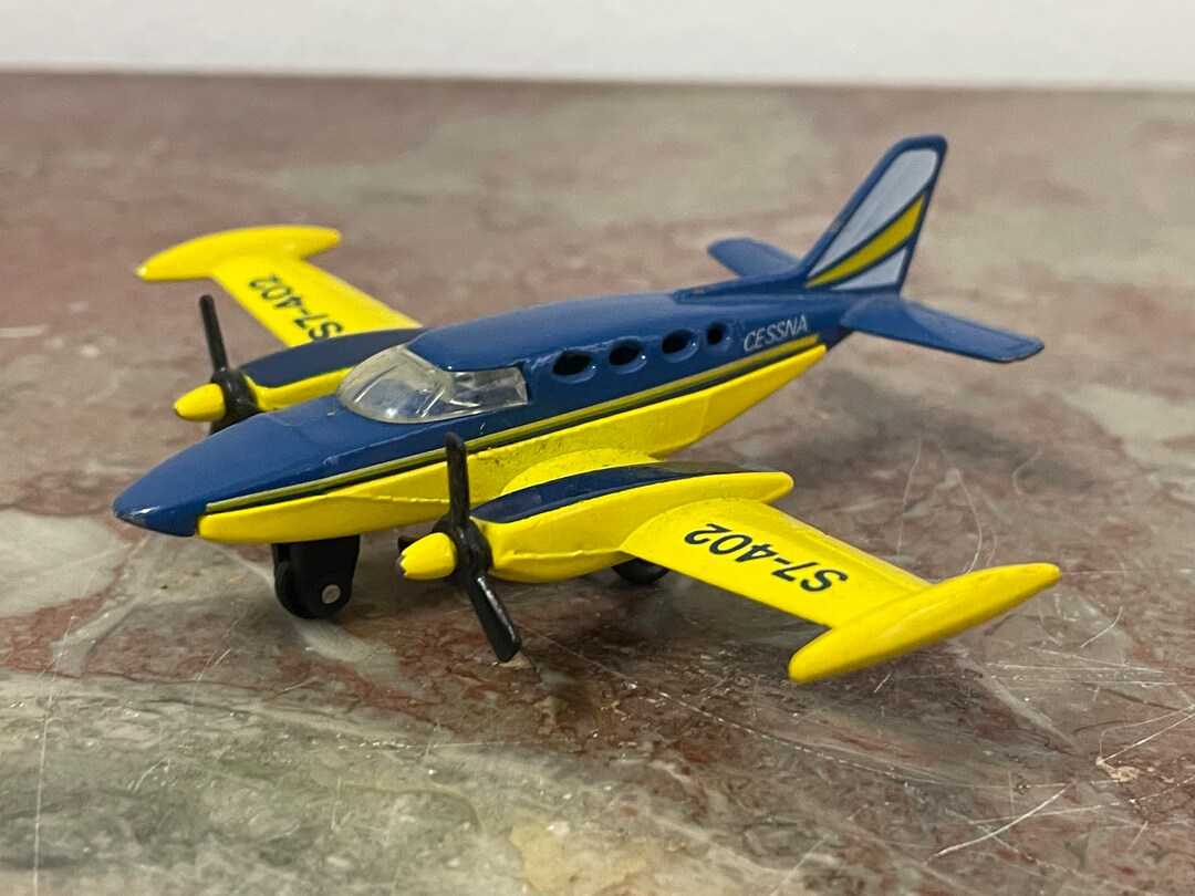 Brand Matchbox Cessna Airplane Model S7-402 Blue Yellow Airplane From ...