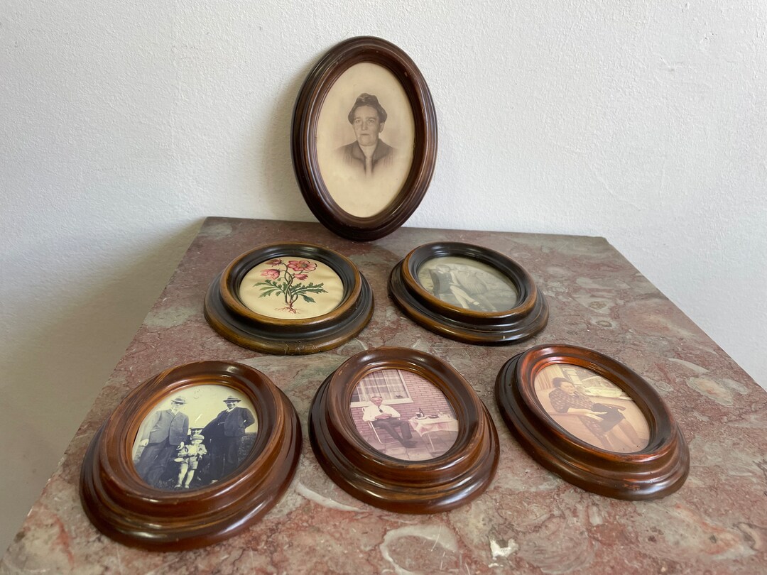 Set of 6 Italian Oval Photo Frames Various Sizes, See Text. With Glass ...