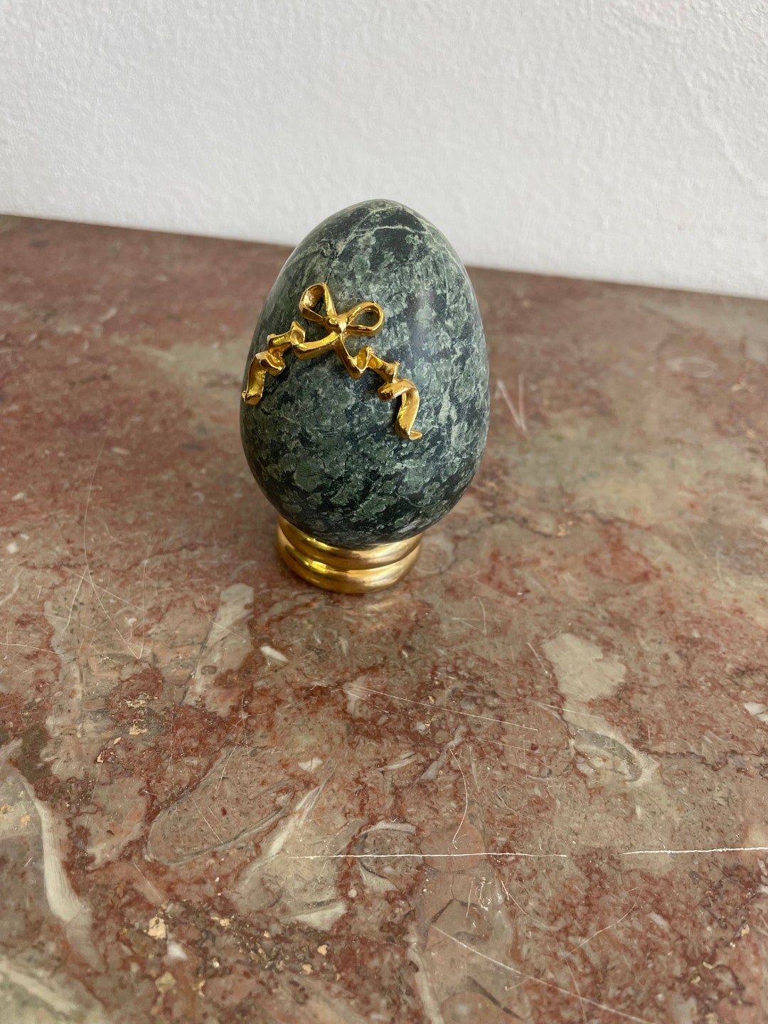 Franklin Mint Egg Marble With Gilt Accents From Italy Collectible ...