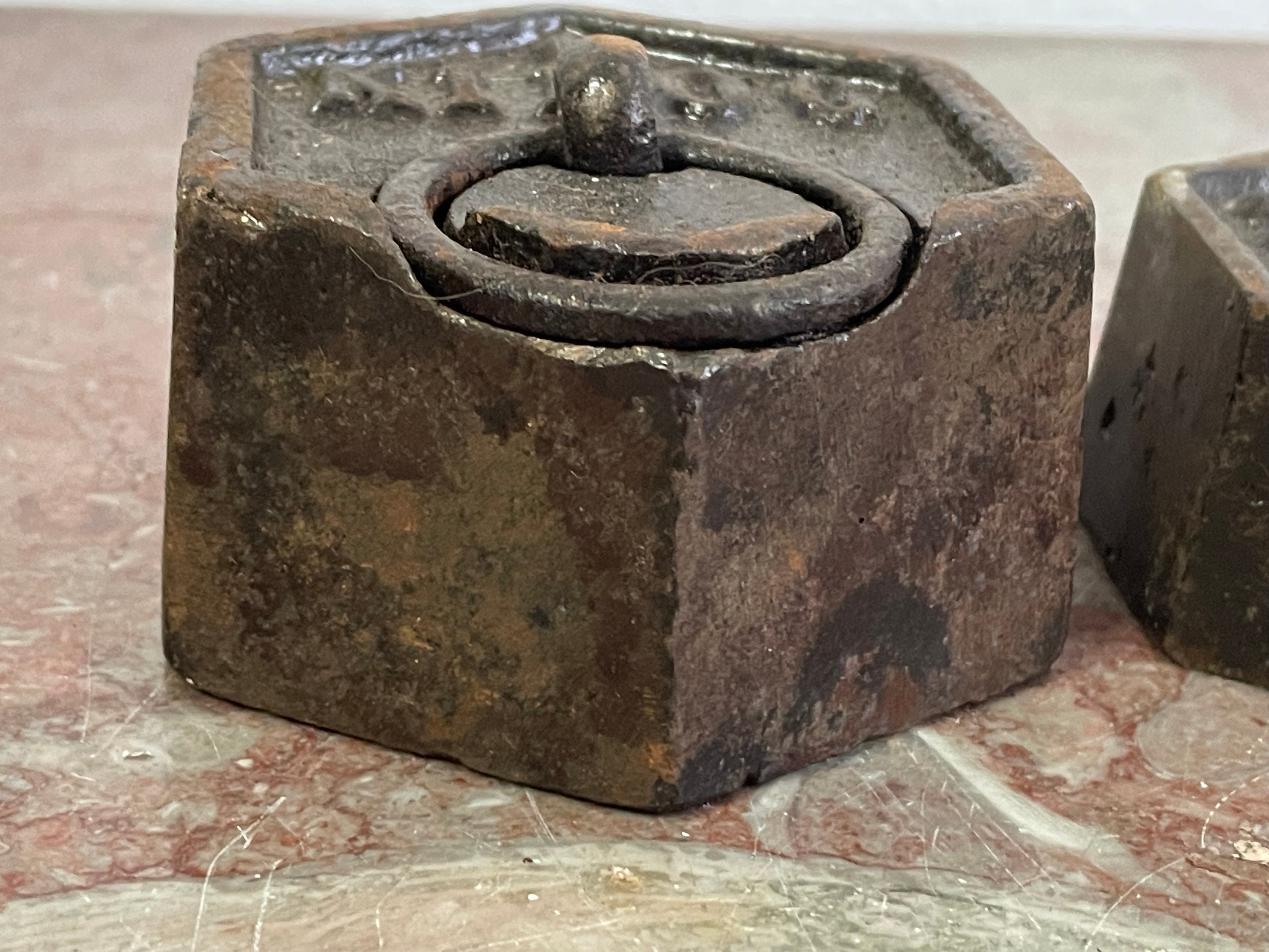 Set/4 French Hexagonal Weights 1 Kg Demi Kilo G 2 Hecto G 1 Hecto G in Beautiful Condition ...