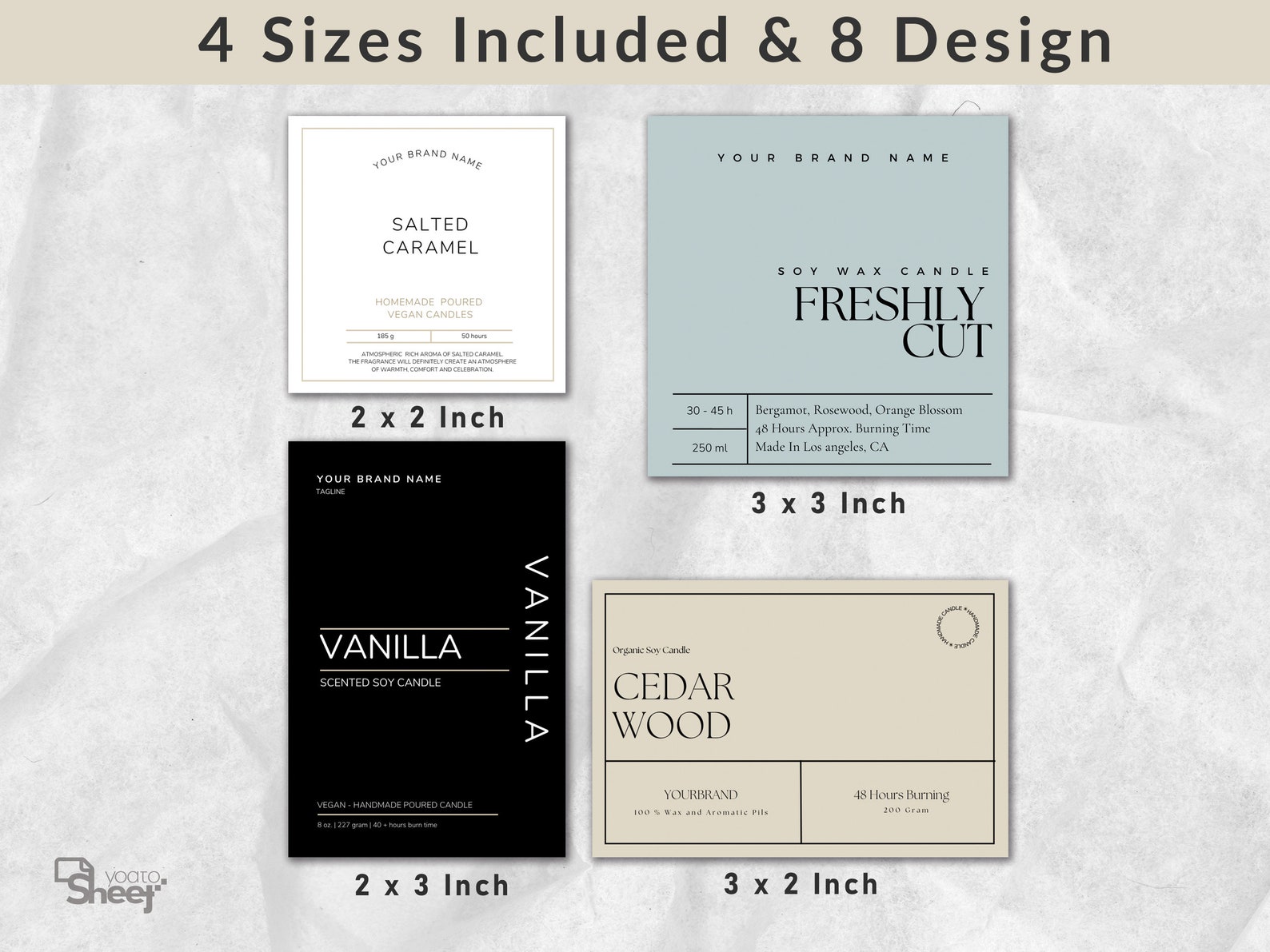 Editable Candle Label Bundle Template, Custom Candle Label, Modern ...