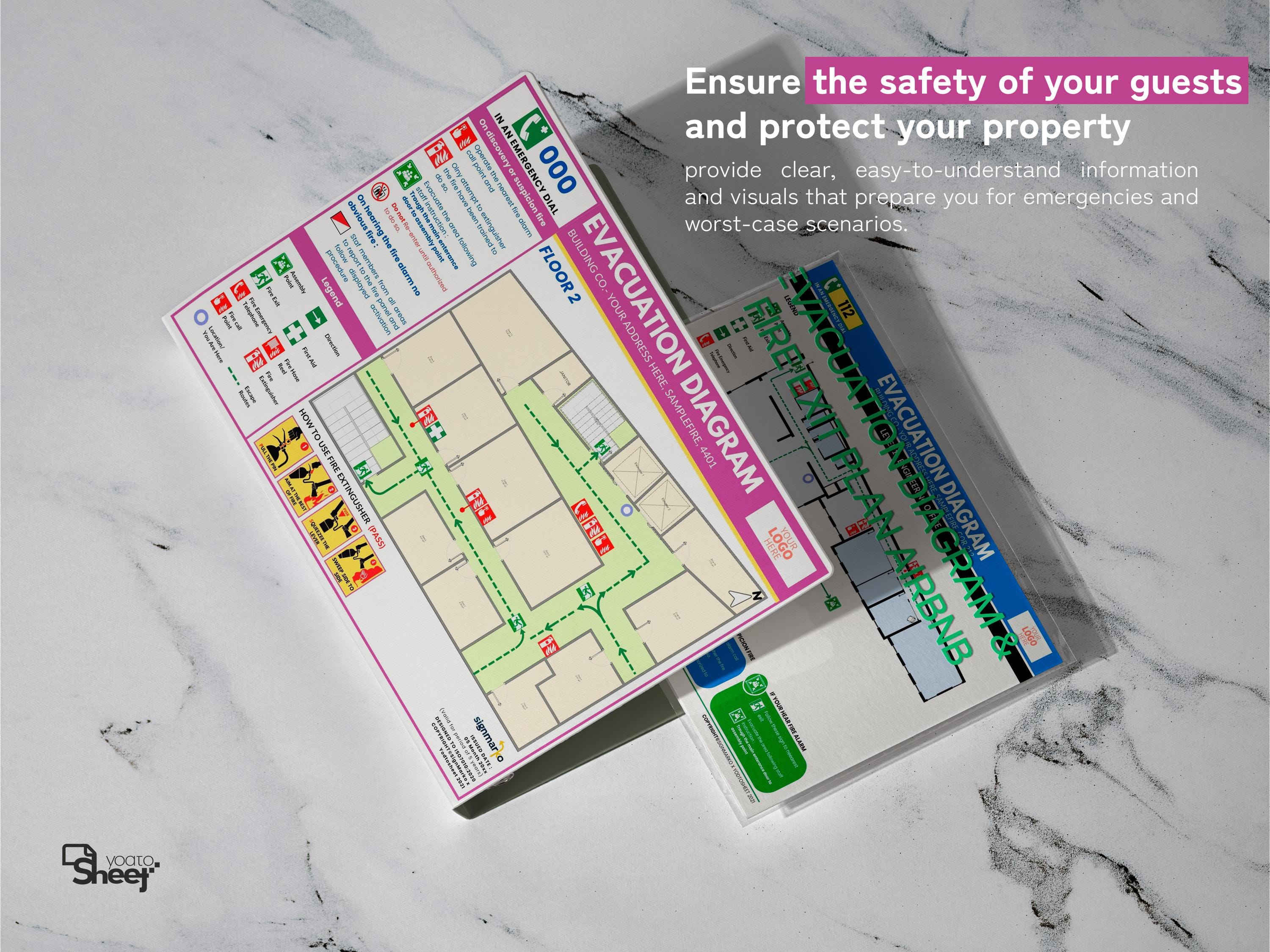 Airbnb Emergency Evacuation Plan, Editable Airbnb Signs, Fire Escape ...