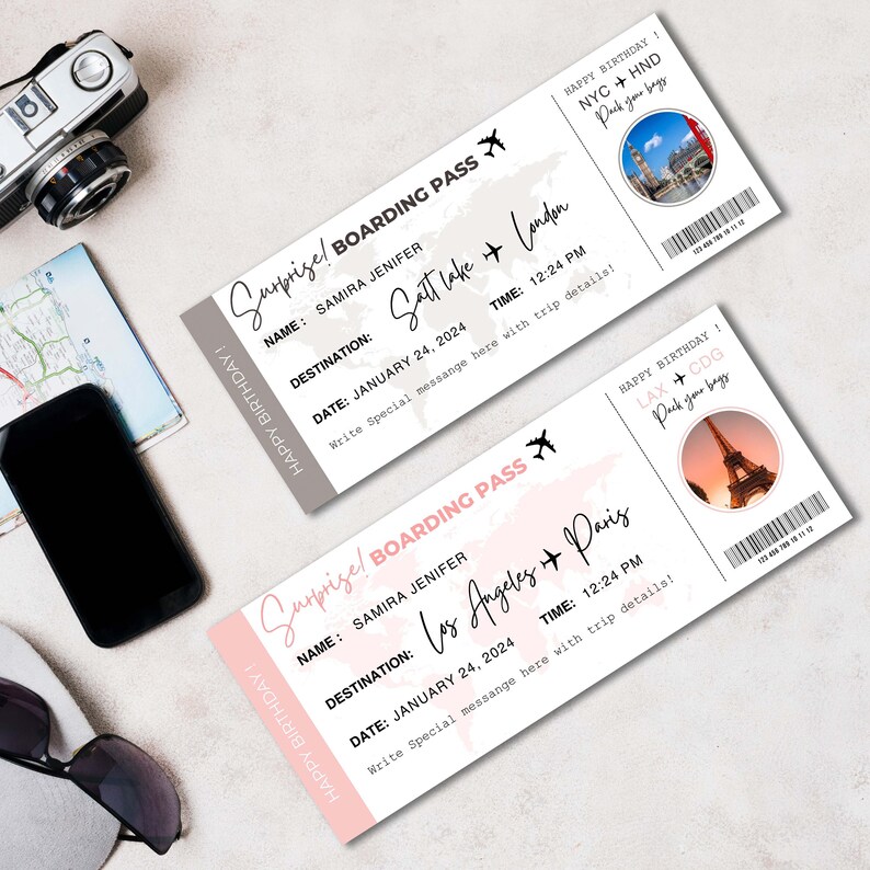 Canva Boarding Pass Template, Airplane Ticket Gift Card, Printable ...
