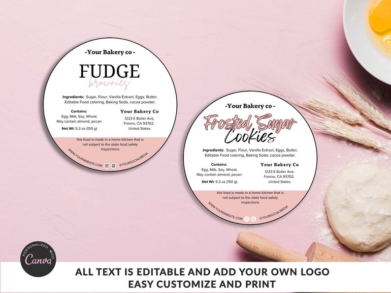 Editable Cottage Law Label Template, Food Label Sticker, Cottage Food ...