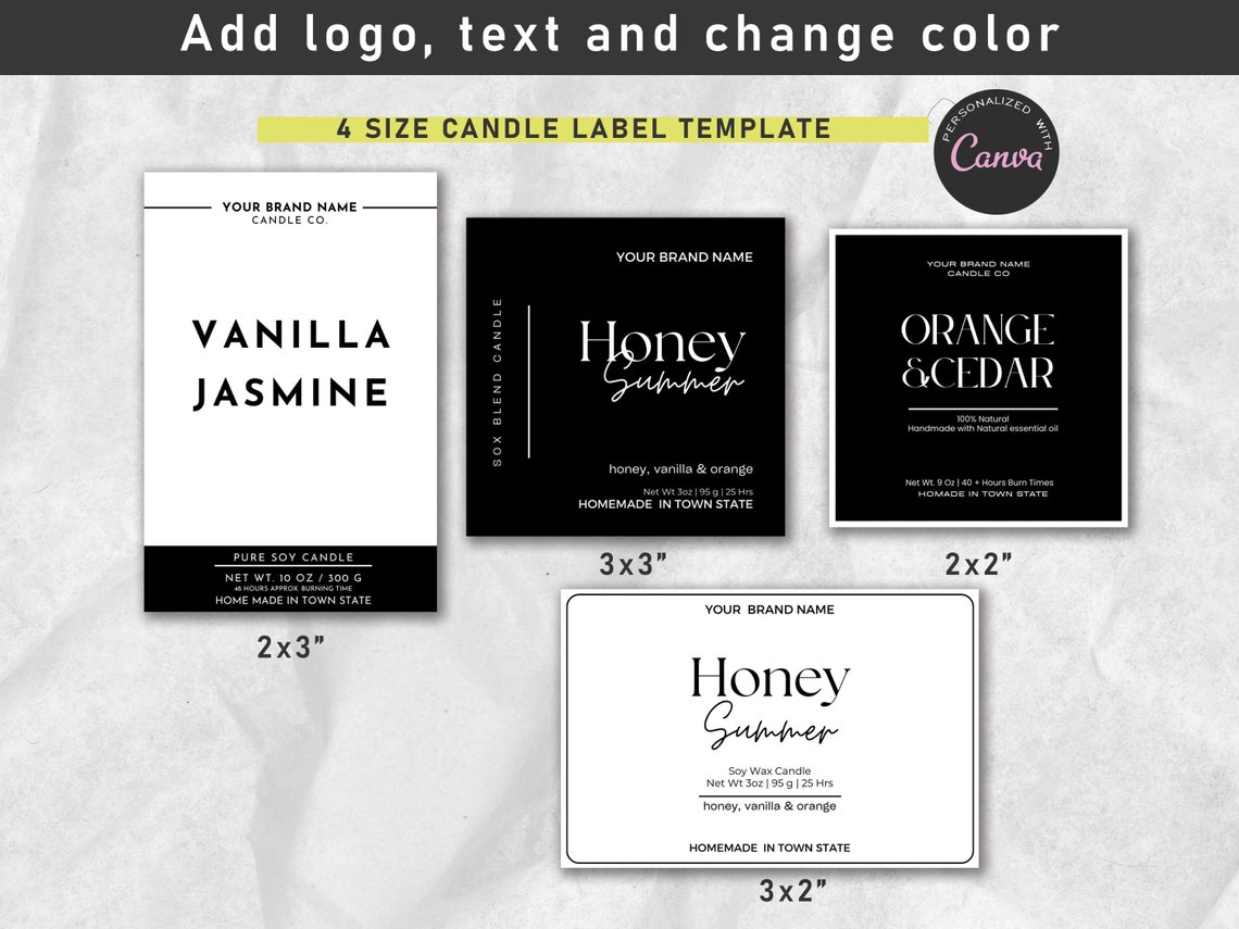 Editable Candle Label Bundle Template, Candle Label Sticker, Candle ...