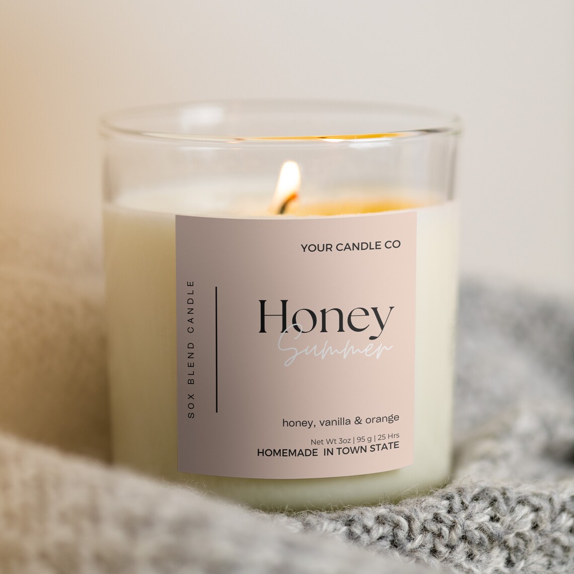 Printable Candle Labels Bundle Canva, Custom Candle Labels, Modern ...