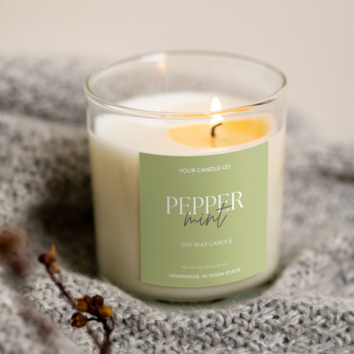 Printable Candle Labels Bundle Canva, Custom Candle Labels, Modern ...