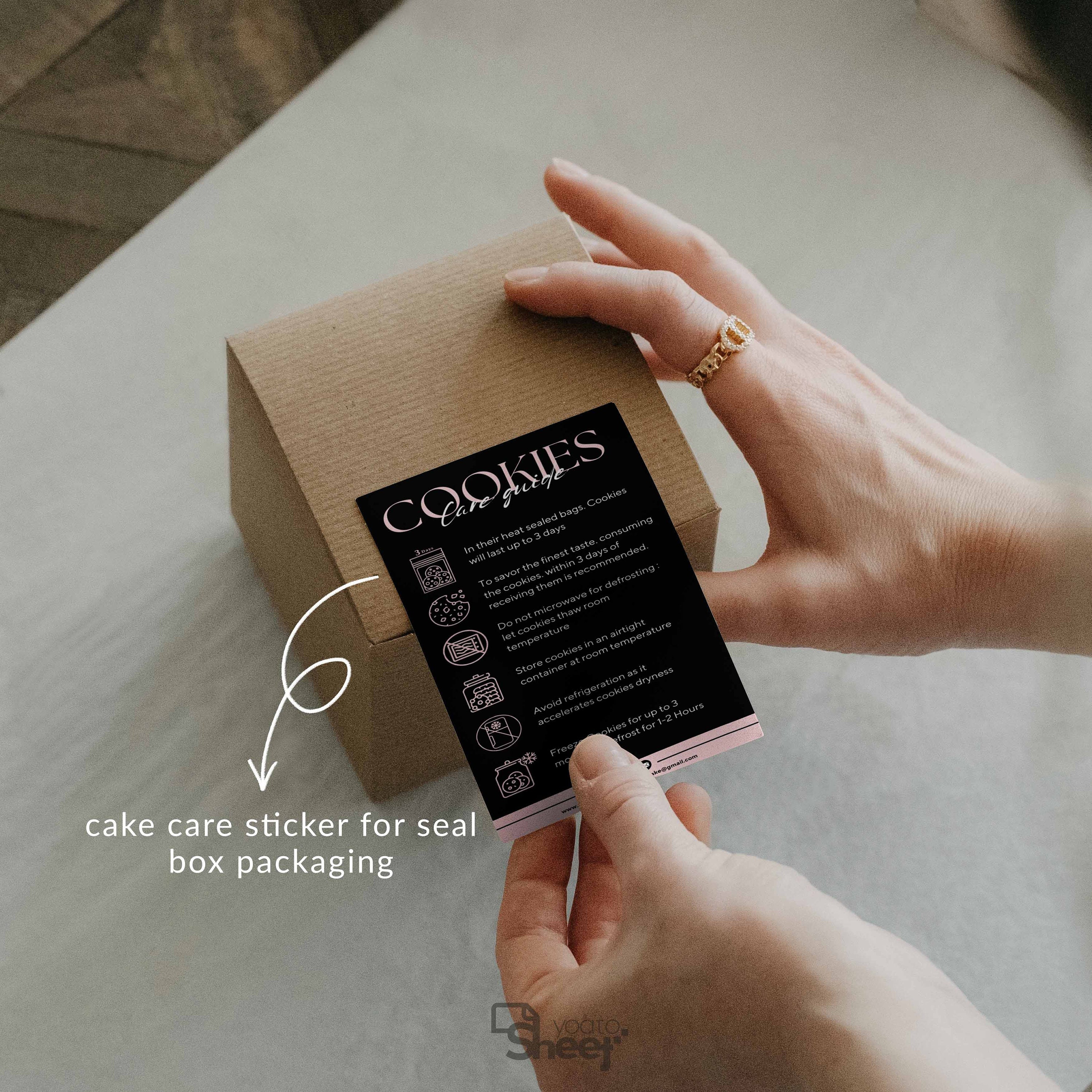 Cookie Care Card, Cookie Instructions, Cookie Package, Cake Care Cake ...