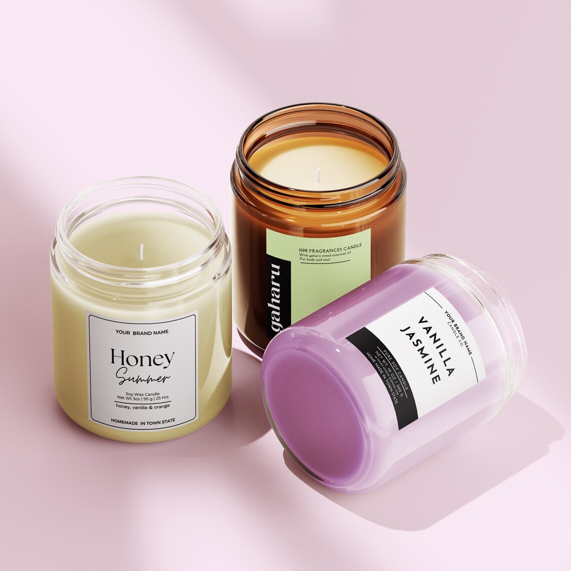 Editable Candle Label Bundle Template, Candle Label Sticker, Candle ...