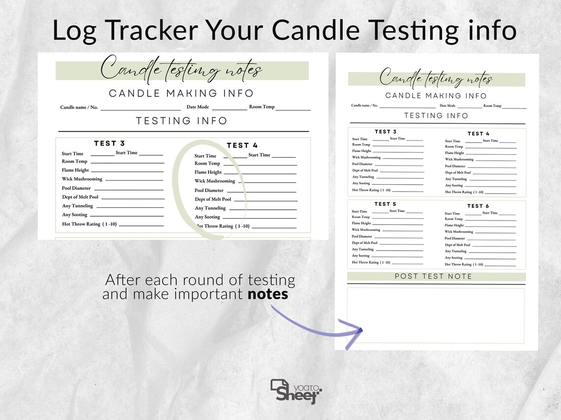 Candle Testing Template, Candle Making Testing Sheet, Printable Candle ...