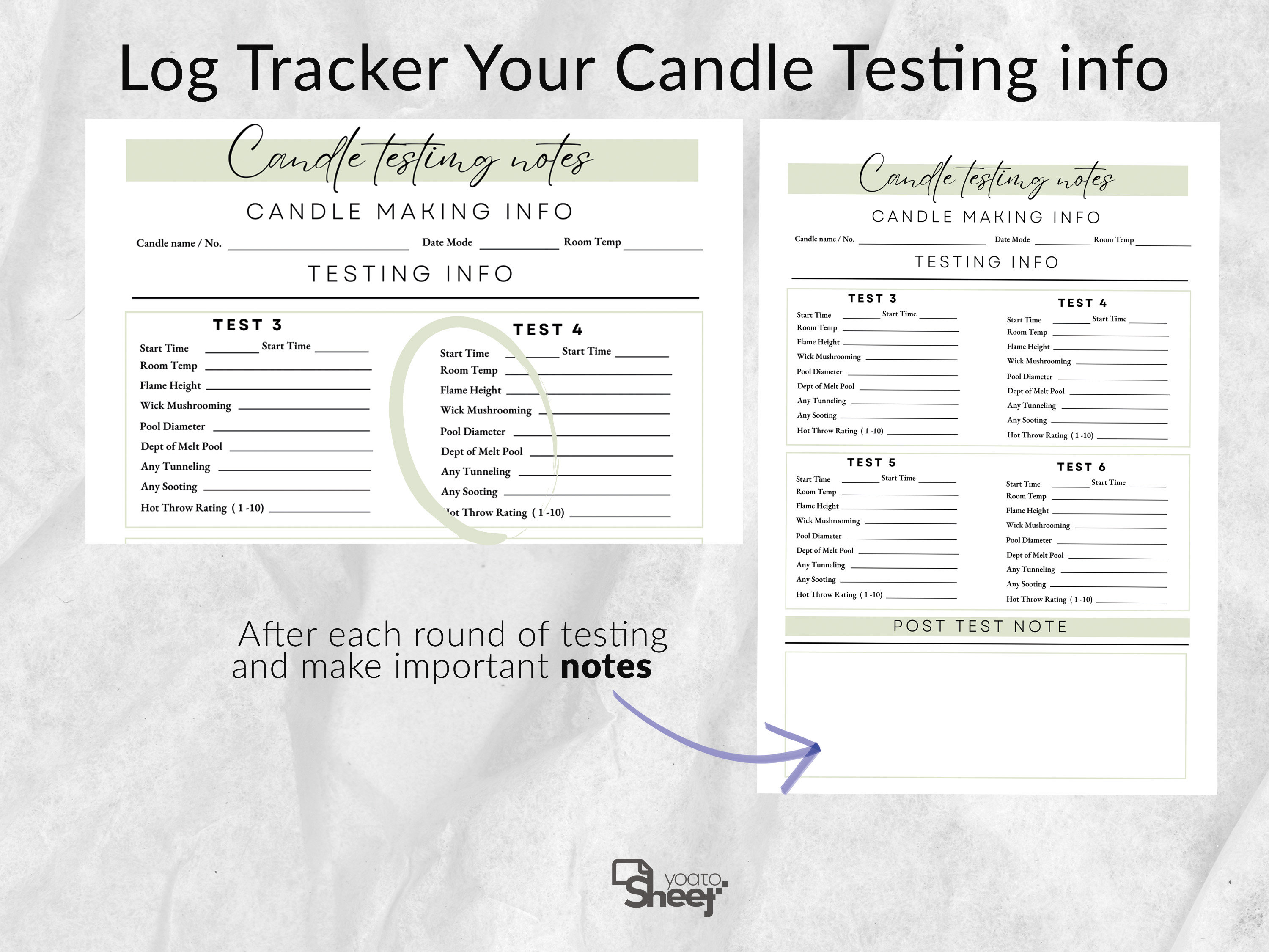 Candle Testing Template, Candle Making Testing Sheet, Printable Candle ...