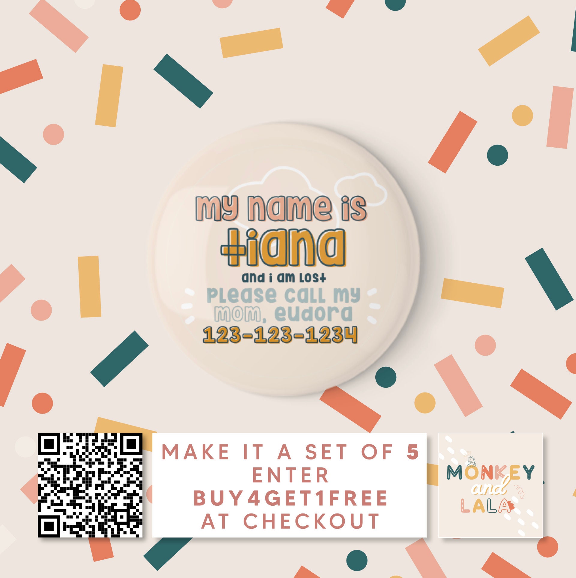 LOST CHILD Child Safety Non-verbal Child Button Pin for - Etsy