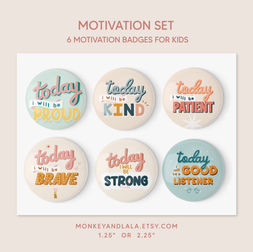 BE KIND Badge Set Bravery Pin Positive Badge Pins - Etsy