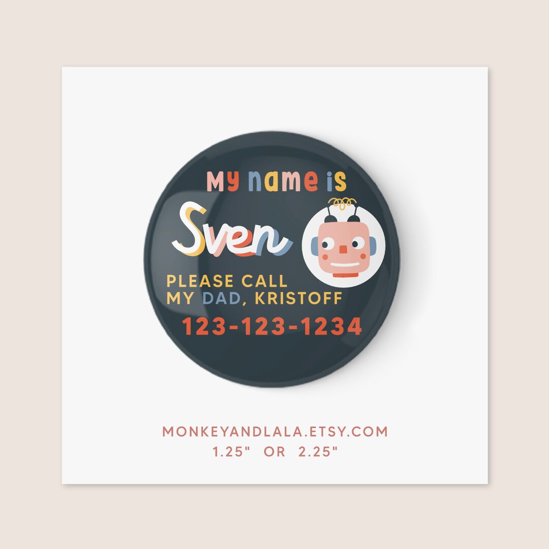 Lost Child Badge Nonverbal Child Missing Child Emergency - Etsy