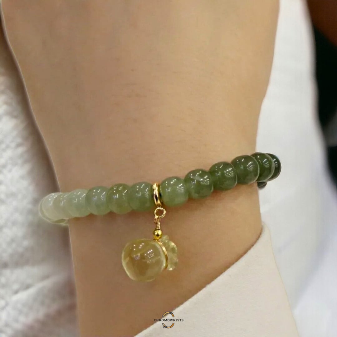 Real Jade Bracelet for Women Green Jade Bracelet Stretchy Bracelet ...