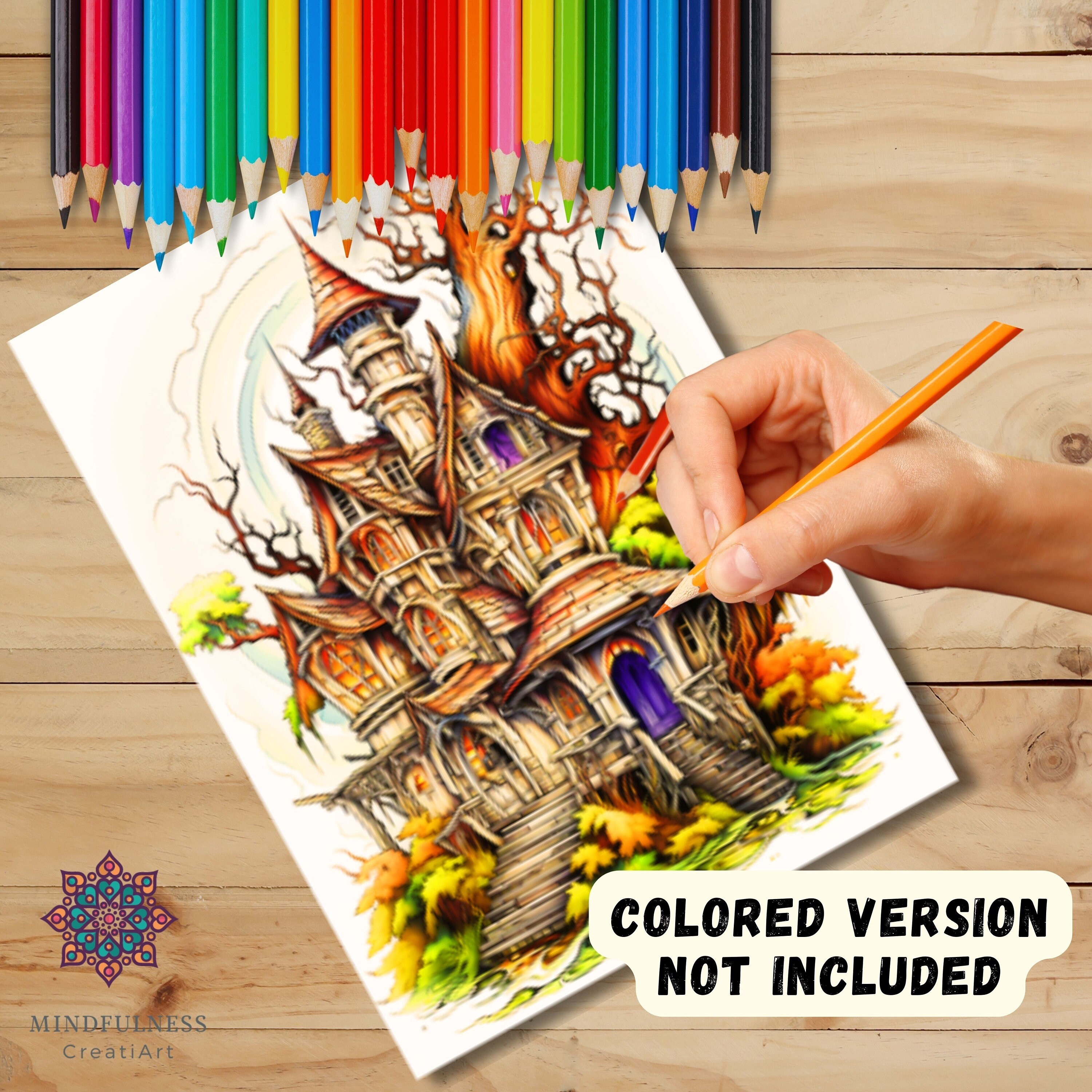 Haunted House Coloring, Ghost Coloring Book, Whimsical Houses Coloring ...