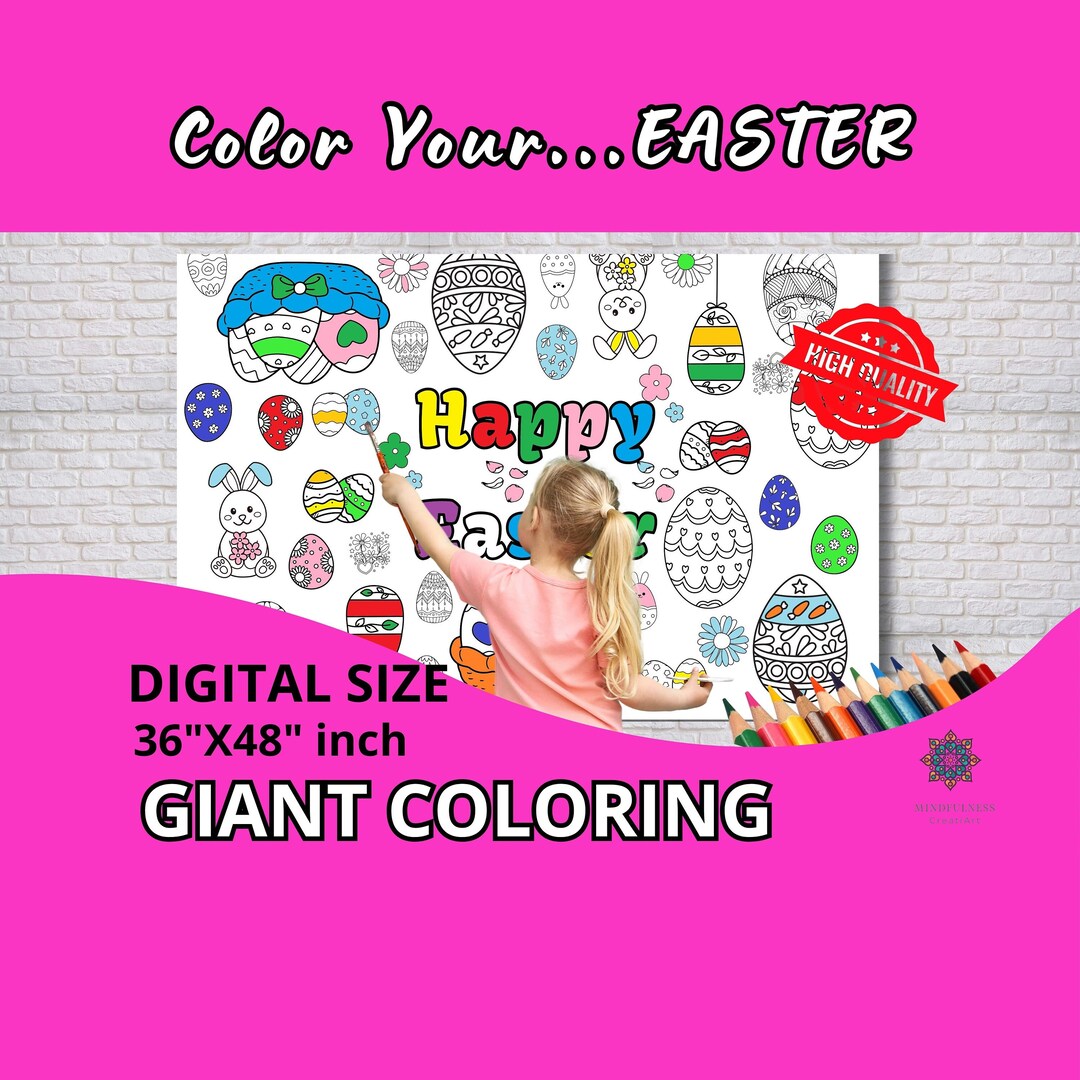 Giant Coloring, Easter Coloring Sheet, Giant Coloring Poster, Easter ...