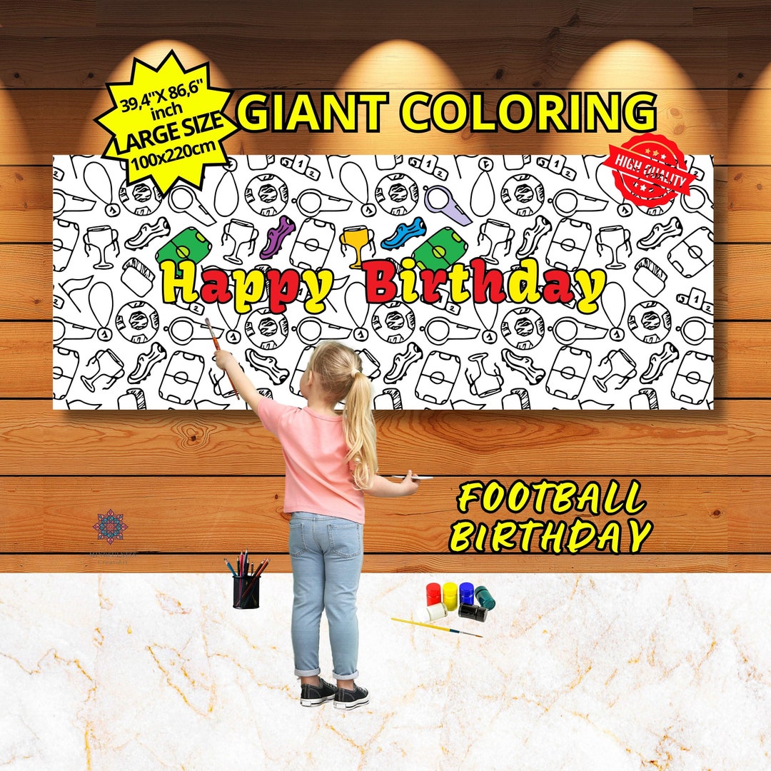 Football Coloring Pages, Giant Coloring Poster, Soccer Coloring Page ...