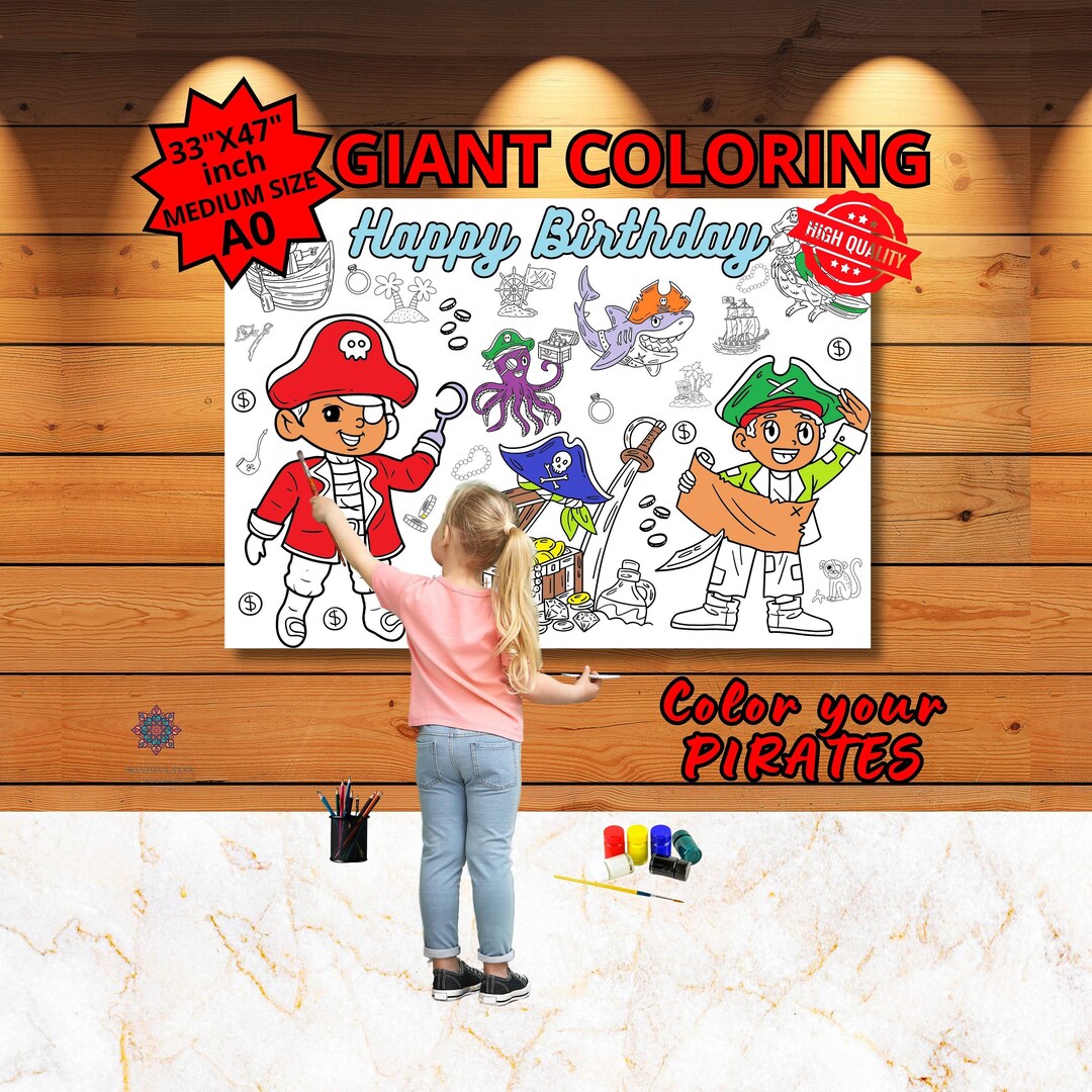 Pirates Coloring Sheets, Giant Coloring Poster, Pirate Ship Coloring ...