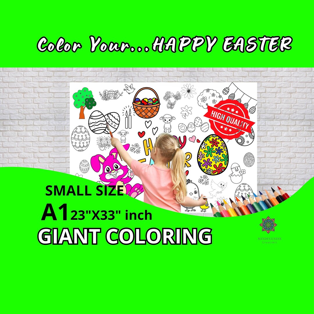 Giant Coloring, Easter Coloring Sheet, Giant Coloring Poster, Easter ...
