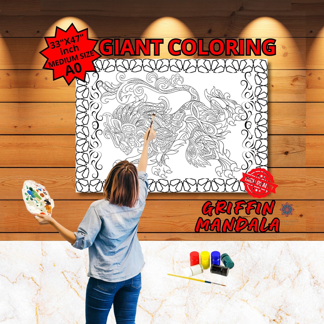Griffin Coloring, Mythical Creatures Coloring Sheets, Mandala Animals ...