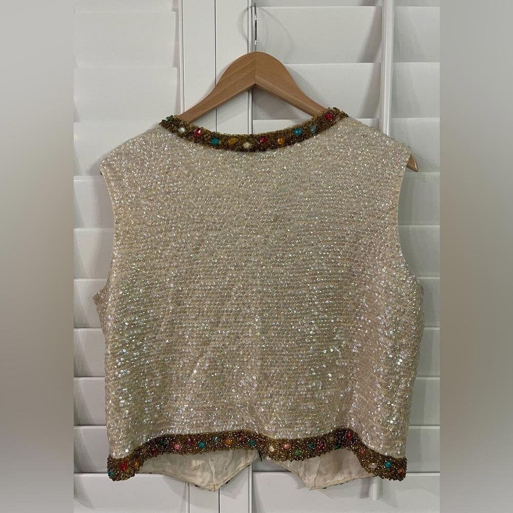 Vintage Hand Beaded Vest - Etsy
