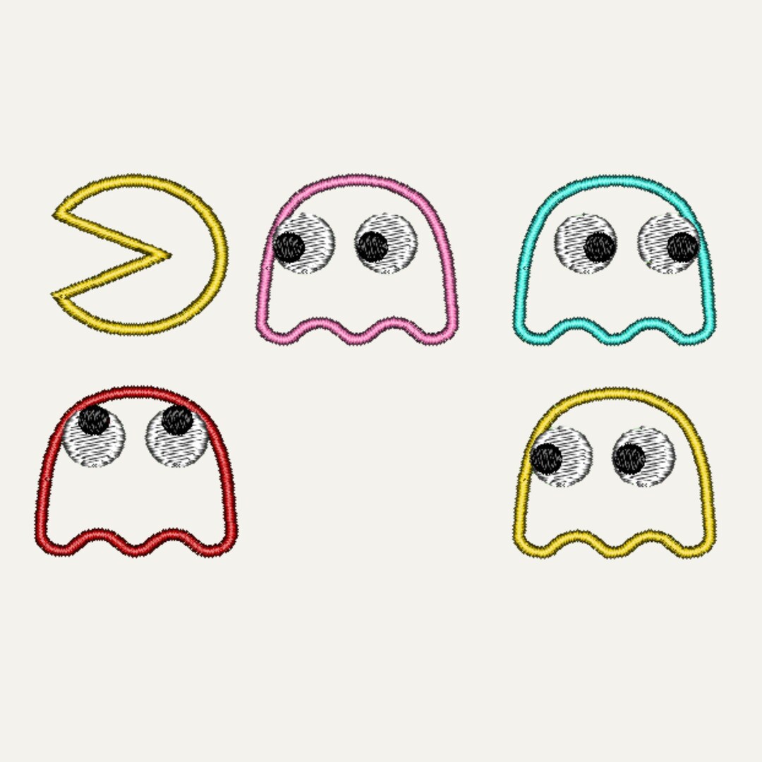 Pac-man Ghost Embroidery Design – Retro Gaming Pattern | 8-bit Video ...