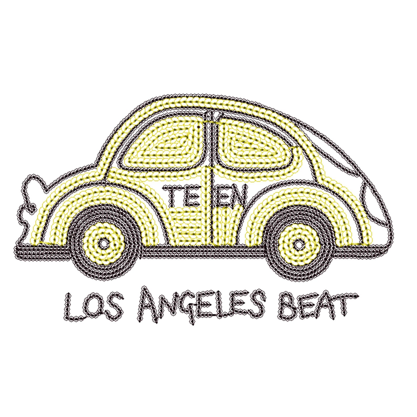 Vintage Yellow Car Embroidery Design - Child Car Pattern in DST Format ...