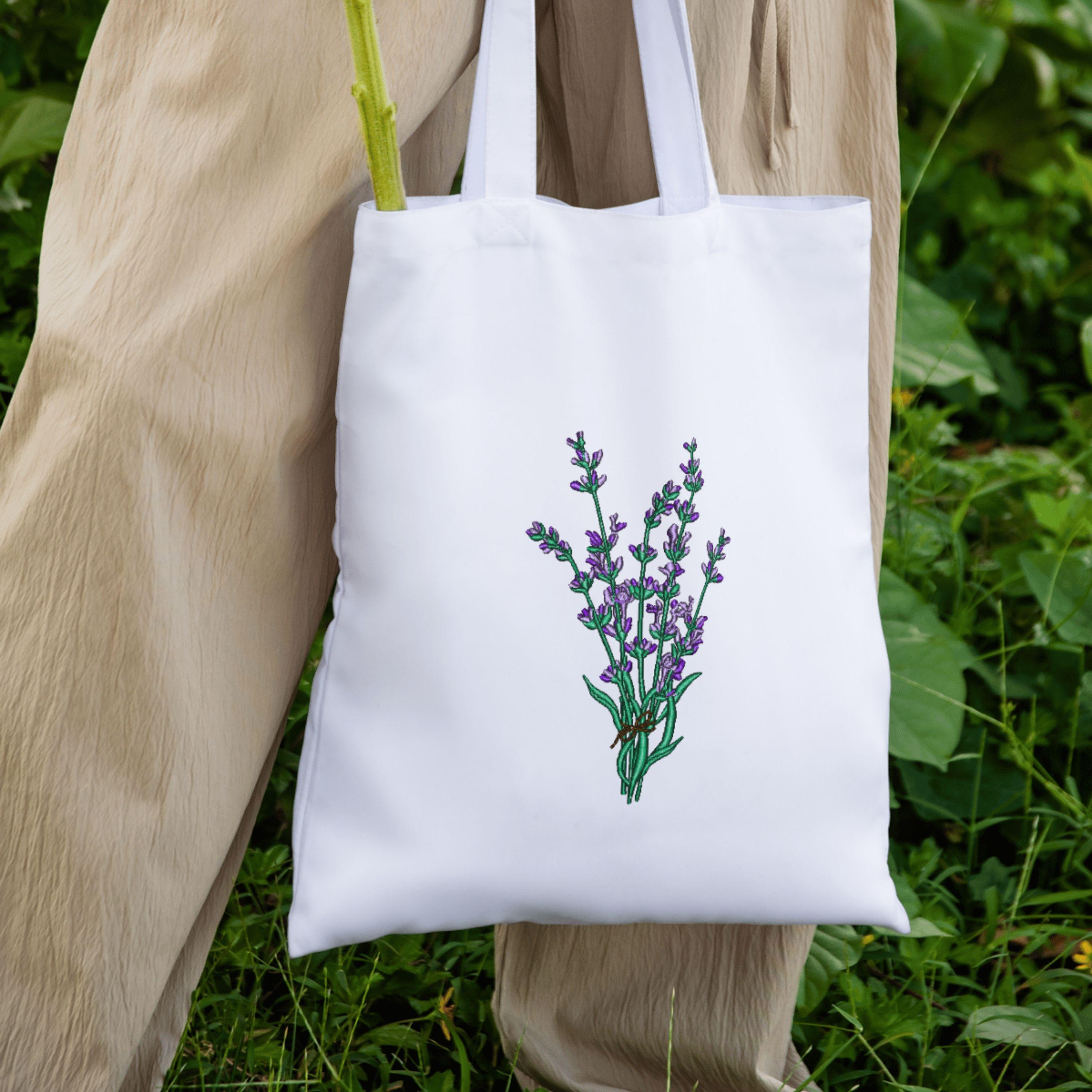 Lavender Embroidery Design – Provence Botanical Embroidery for Napkins ...