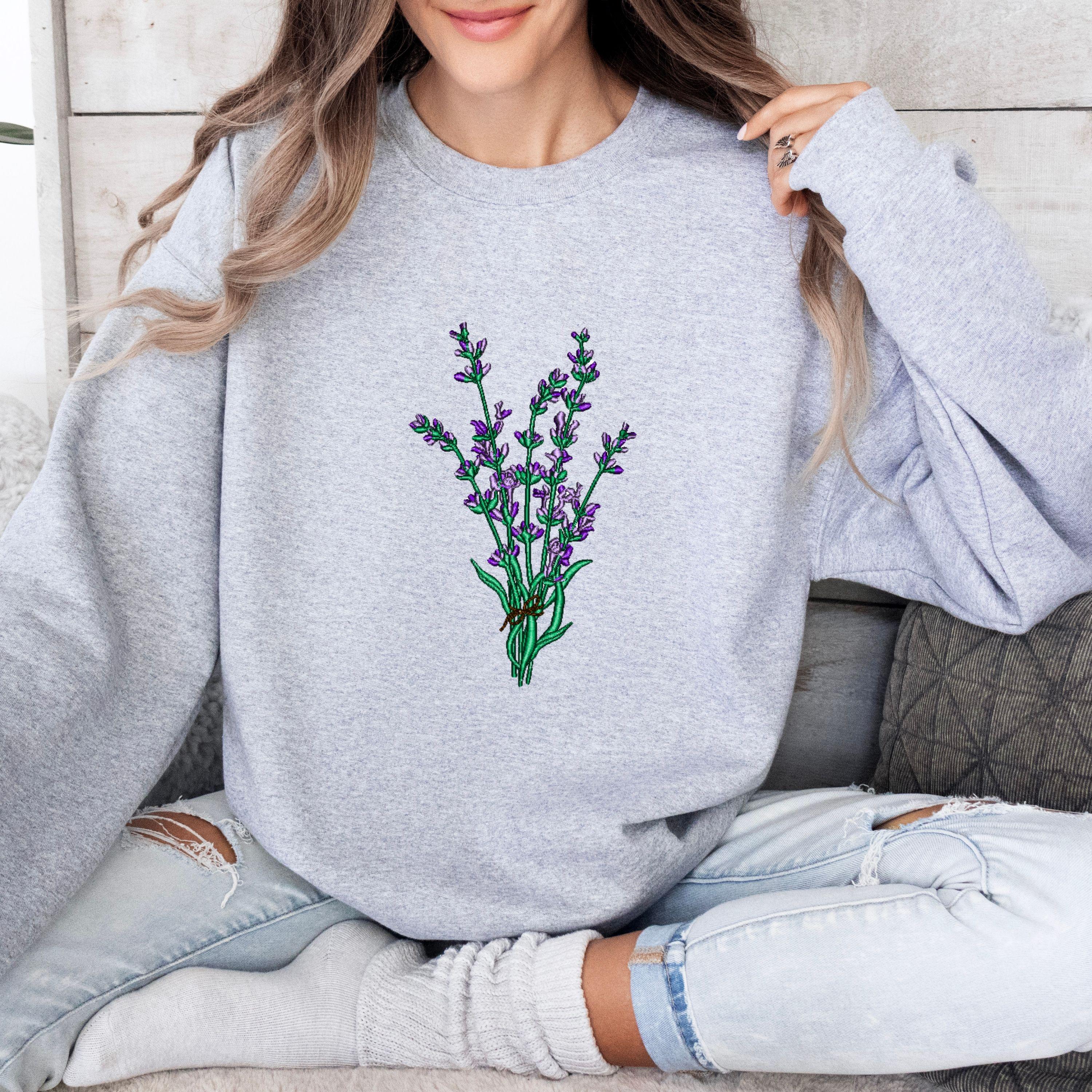 Lavender Embroidery Design – Provence Botanical Embroidery for Napkins ...