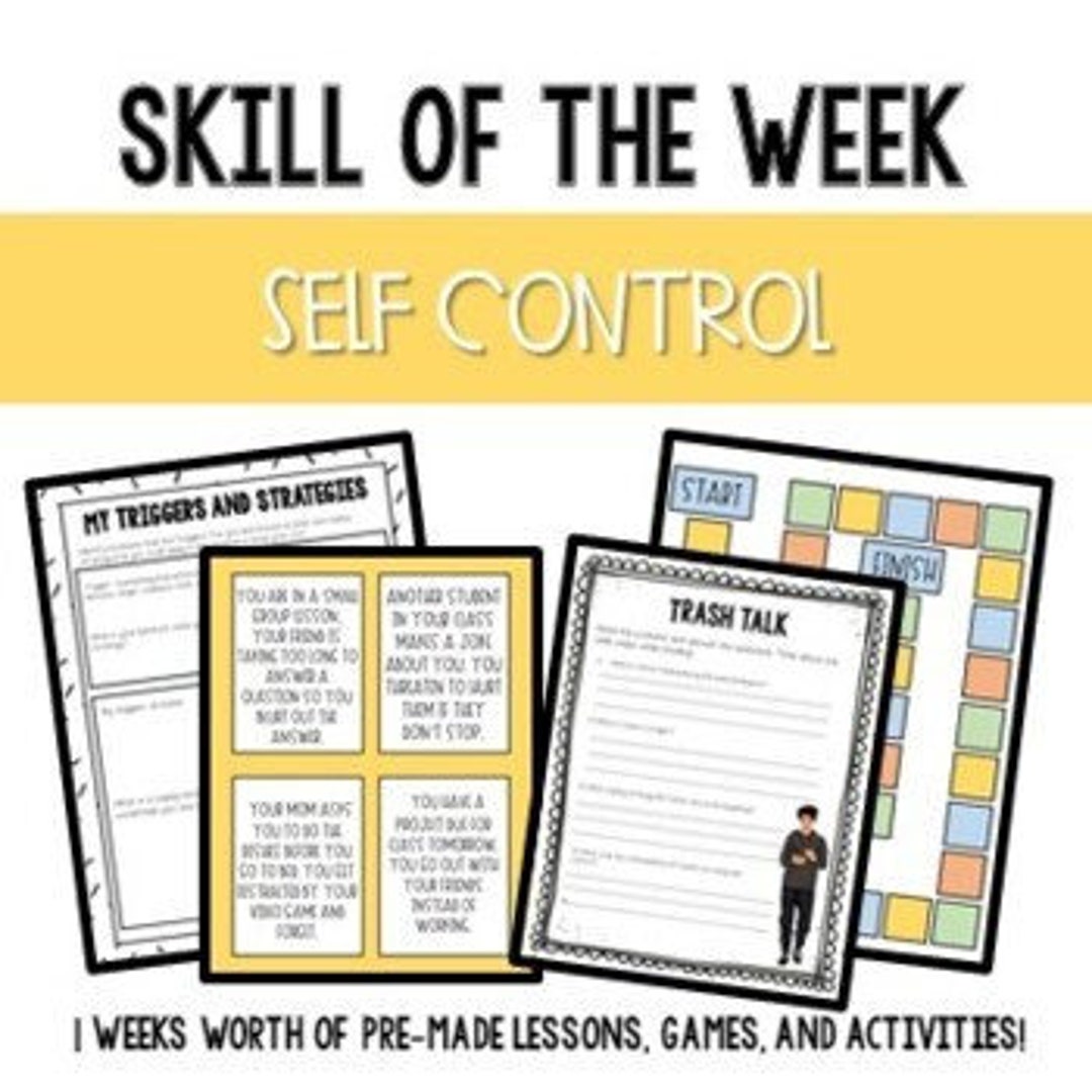 Social Emotional Skill of the Week: Self Control (middle and High ...
