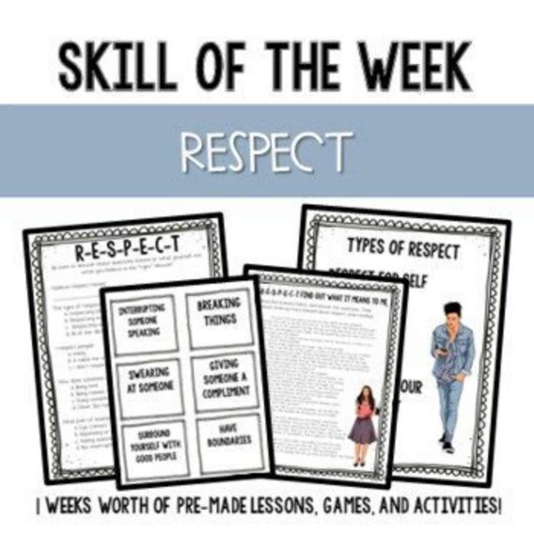 Social Emotional Skill of the Week: Respect (middle and High School) - Etsy