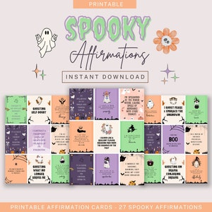 Halloween Spooky Affirmation Cards Printable Digital Download Powerful ...