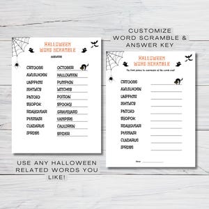 Halloween Games Bundle Editable Halloween Party Games Canva Template ...