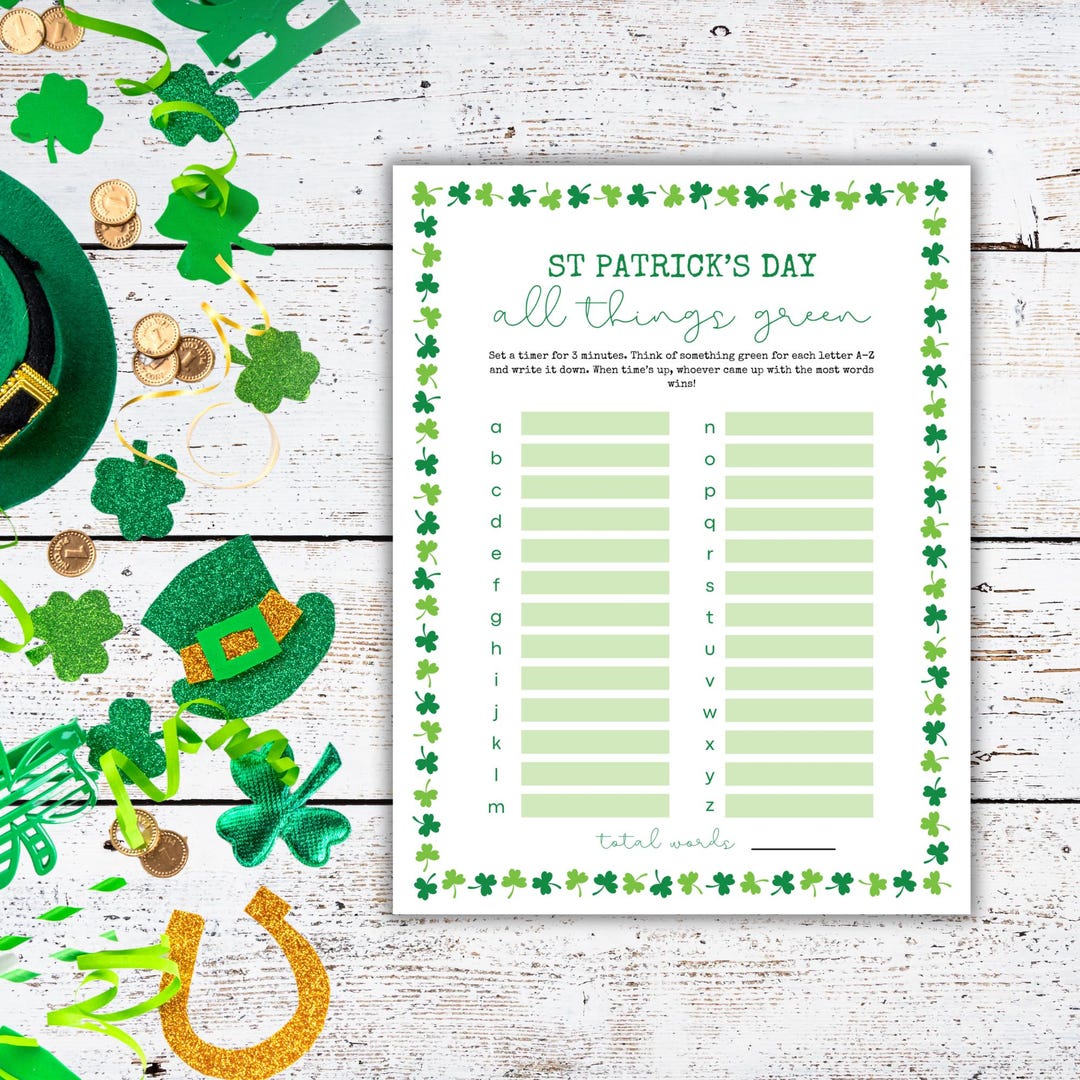 St Patrick's Day Games, All Things Green Game, Printable St Patricks ...