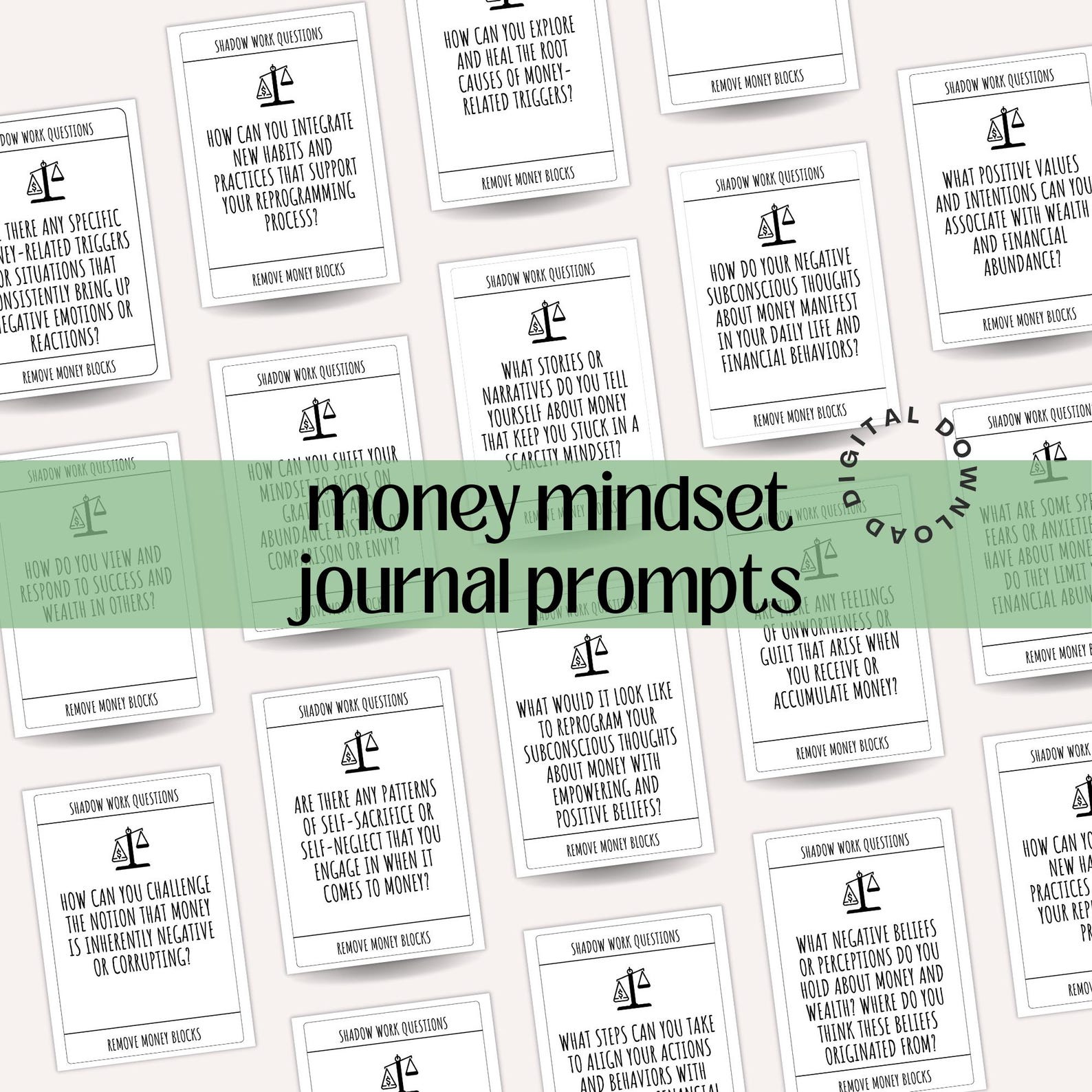 Money Mindset Journal Printable Money Journaling Prompts Financial ...