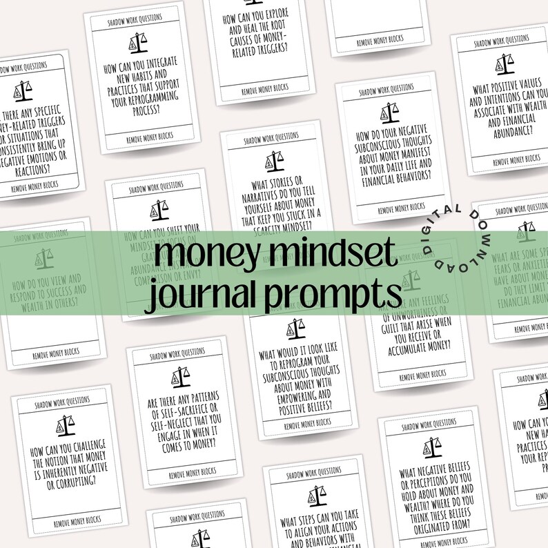 Money Mindset Journal Printable Money Journaling Prompts Financial ...