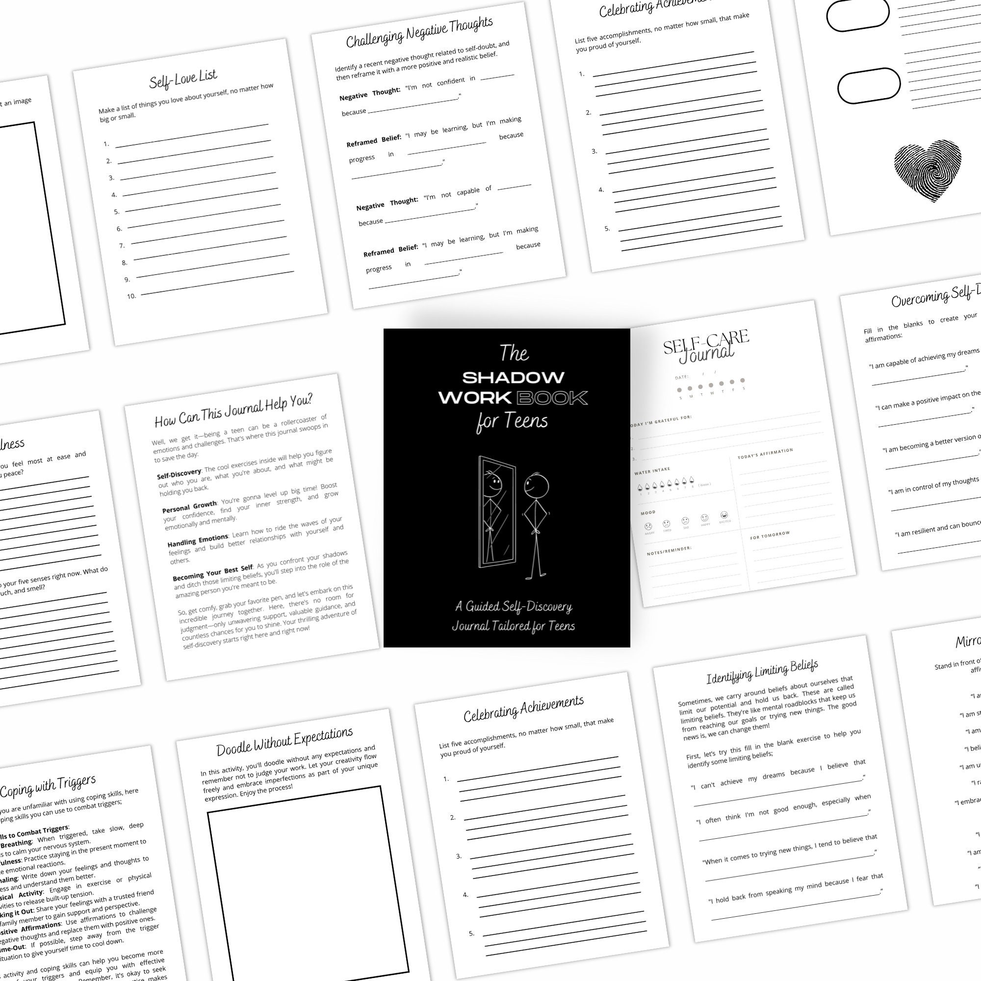 Self Discovery Journal Shadow Work for Teens Printable Journal Gift for ...